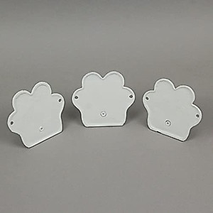 Things2Die4 Set of 3 White Cast Iron Dog Paw Wall Hooks Decorative Key Leash Coat Hanger