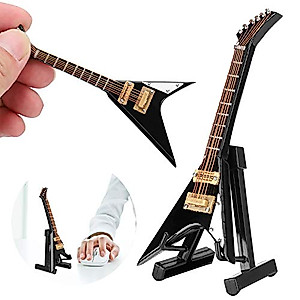LIULDASHUN Guitar Decoration Miniature Ornaments VShaped Mini Musical Instrument Model Gift Black 10cm for Guitar Enthusiast Gift
