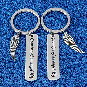 WUSUANED Baby Memorial Keychain Grandma/Grandpa of an Angel Sympathy Gift Loss of Son Daughter Gift