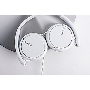 Sony ZX Series Wired On-Ear Headphones with Mic, White MDR-ZX110AP