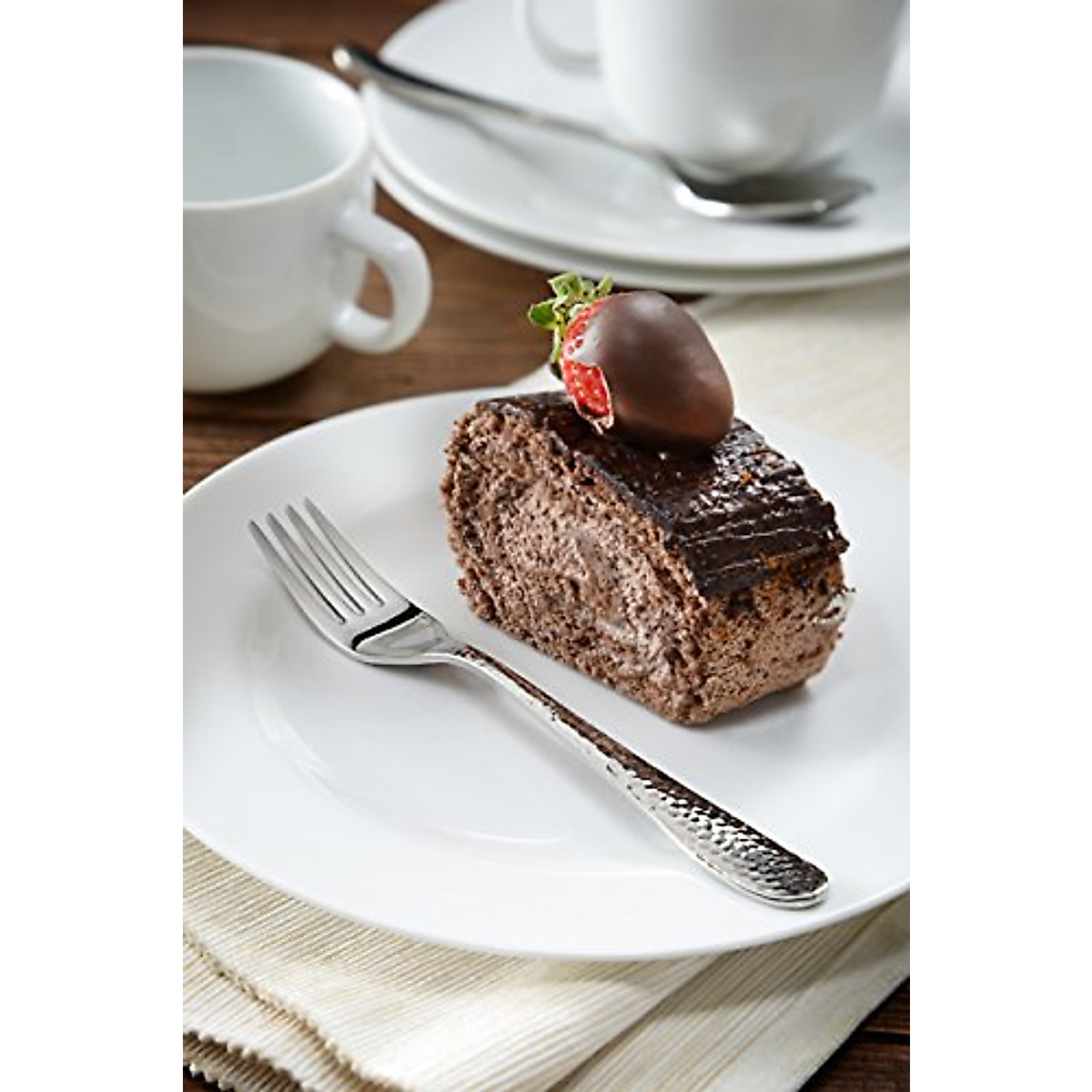 DANIALLI 40 Piece Silverware Set For 8, 18 10 Stainless Steel Silverware Set, Modern Fidenza Hammered Flatware Set, Knife/Fork/Spoon & Long Teaspoon/Salad Fork Mirror-Polished Dishwasher Safe Cutlery