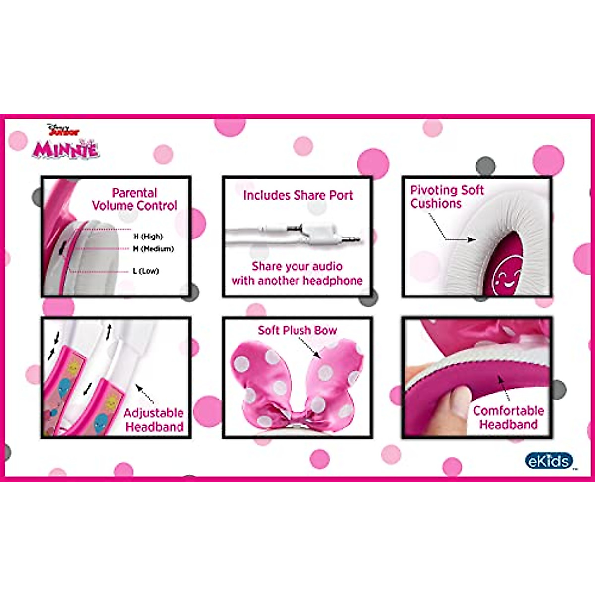 eKids IHOME Minnie Mouse Headphones