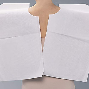 TIDI Choice Capes, White (Pack of 100) - Tissue/Poly/Tissue - Open Back, Short Sleeve, Short Medical Gowns - Standard Size (30 in x 21 in) - Latex Free - Medical Supplies Made in the USA (910415)