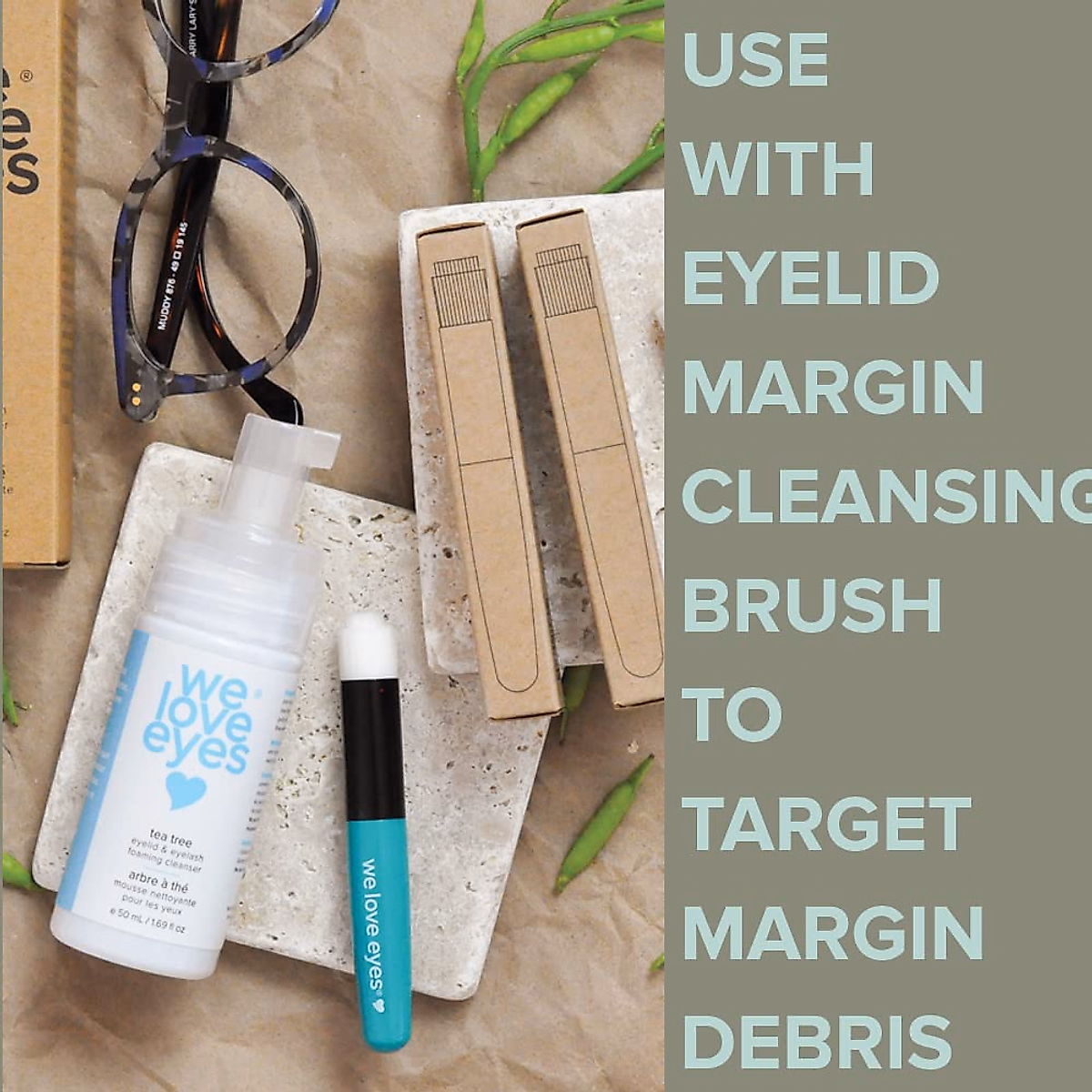 We Love Eyes: Tea Tree Eyelid Foaming Cleanser - Vegan. All natural. Cruelty free. Safe for false lashes and eyelash extensions.