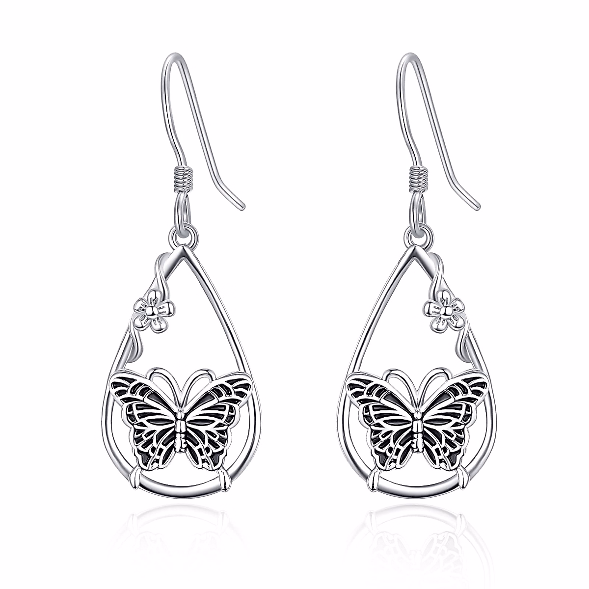 Palpitate Butterfly Earrings Butterfly Dangle Earrings 925 Sterling Silver Hypoallergenic Dangle Butterfly Earrings for Women Jewelry Gifts