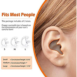 Zeadio Radio Replacement Earmold Earpiece, Soft Silicone Earmould Earbud Earplug for Walkie Talkie Acoustic Earpiece Headset, Two-Way Radio Coil Tube Audio Kits - Clear [8-Pair]