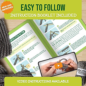 Creative Nation Knitting Kit for Beginners Adults - Complete Knit Kit with Full Color Instruction Booklet, Soft Yarn, Knitting Needles, Yarn Needle, Stitch Markers (Multi-Creative Kit, Gray)