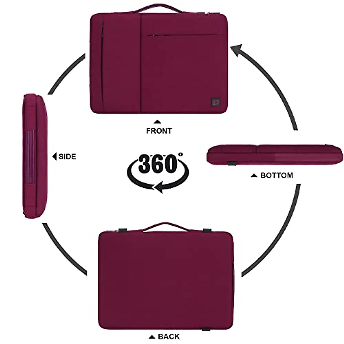 DOMISO 17 Inch Laptop Sleeve Shoulder Bag Water-Resistant Protective Case for 17.3" Dell Inspiron/MSI GS73VR Stealth Pro/Lenovo IdeaPad 300 320 321/ HP Envy 17/ LG Gram 17"/ ROG Strix GL702VS,Fuchsia