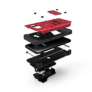 ZIZO Bolt Series for Samsung Galaxy S8 Plus Case Military Grade Drop Tested with Tempered Glass Screen Protector Holster RED Black