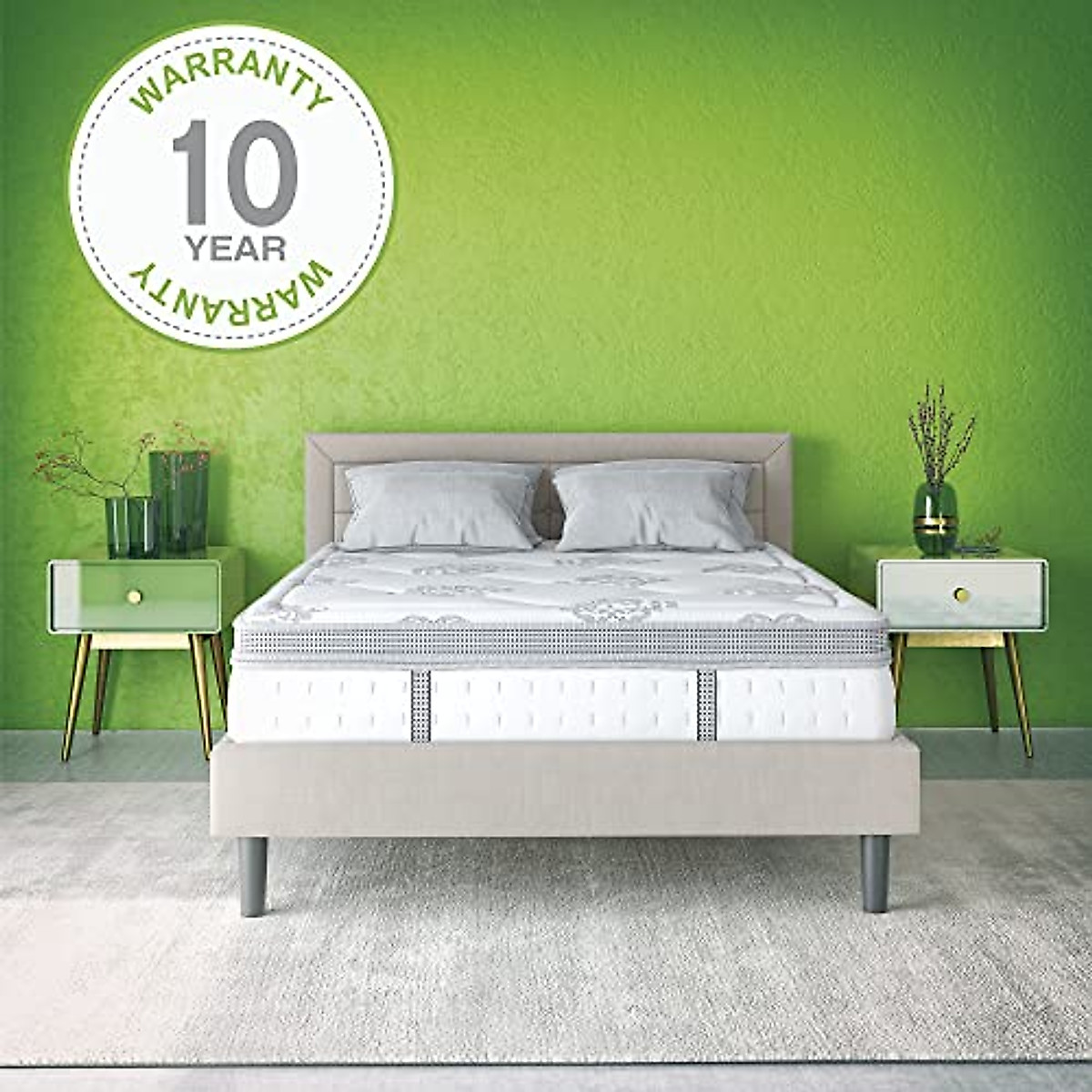 Classic Brands Gramercy Cool Gel Memory Foam and Innerspring Hybrid 14-Inch Euro Pillow Top Mattress, Mattress in a Box, Full