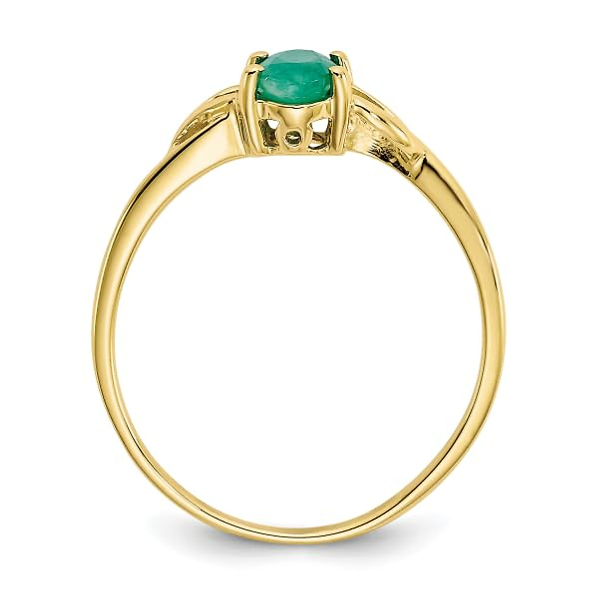 IceCarats 10K Yellow Gold Green Emerald Ring Gemstone Band May Birthstone Jewelry Size 7