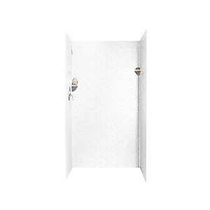 Swanstone SK-363672-035 Solid Surface Glue-Up 5-Panel Bathtub Wall Kit, 36-in L X 36-in H X 72-in H, Arctic Granite