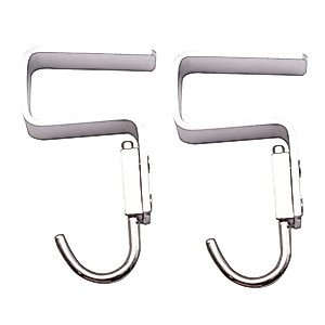 JfwuHap Student Desk Space Aluminium Alloy Nail-Free Hook 2 Pack Office Bag Hook Clothes Hook (2.6cm/1.02",Suitable for 2.5 cm/0.98" Thick Plate.)
