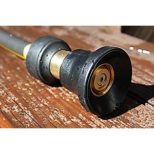 Dradco Heavy Duty Brass Fireman Style Hose Nozzle - Fits All Standard Garden Hoses - Best High Pressure Sprayer to Wash Your Car or Water Your Garden – Leak Proof - 30 Day No-Hassle Guarantee