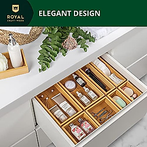 ROYAL CRAFT WOOD Bamboo Storage Box Set of 5 with Bamboo Storage Box Set of 8