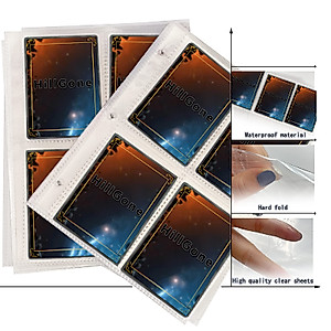 HillGone 320 Pockets Trading Card Sleeves, 4 Pockets Card Storage Album Pages Photocard Sleeves