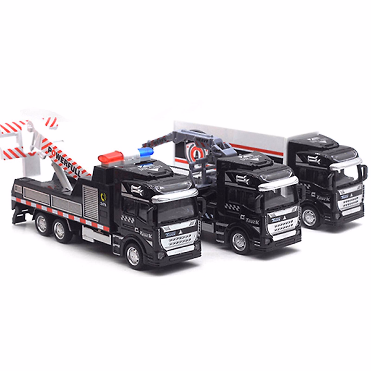 1/65 Alloy Diecast Container Truck Model Toy, Engineering Vehicle for Kids