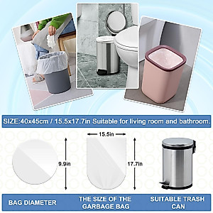 XUXRUS Small Trash Bags 1.2 Gallon - 5 Liter Waste Basket Trash Bags Bathroom Garbage Bags for Toilet,Office,120 Count,White