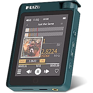 RUIZU 64GB HiFi Lossless MP3 Player with Bluetooth 5.0, DSD High Resolution Digital Audio Player, High-Res Portable Music Player with 2.8 inch Full Touch Screen, Support up to 512GB Micro SD Card