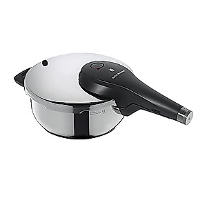 WMF Perfect Premium Pressure Cooker 3.0 litres Polished Stainless Steel 2 Cooking Levels All-in-One Rotary Knob, Dishwasher Safe, Diameter 22 cm Suitable for Induction, Stainless Steel, Silver