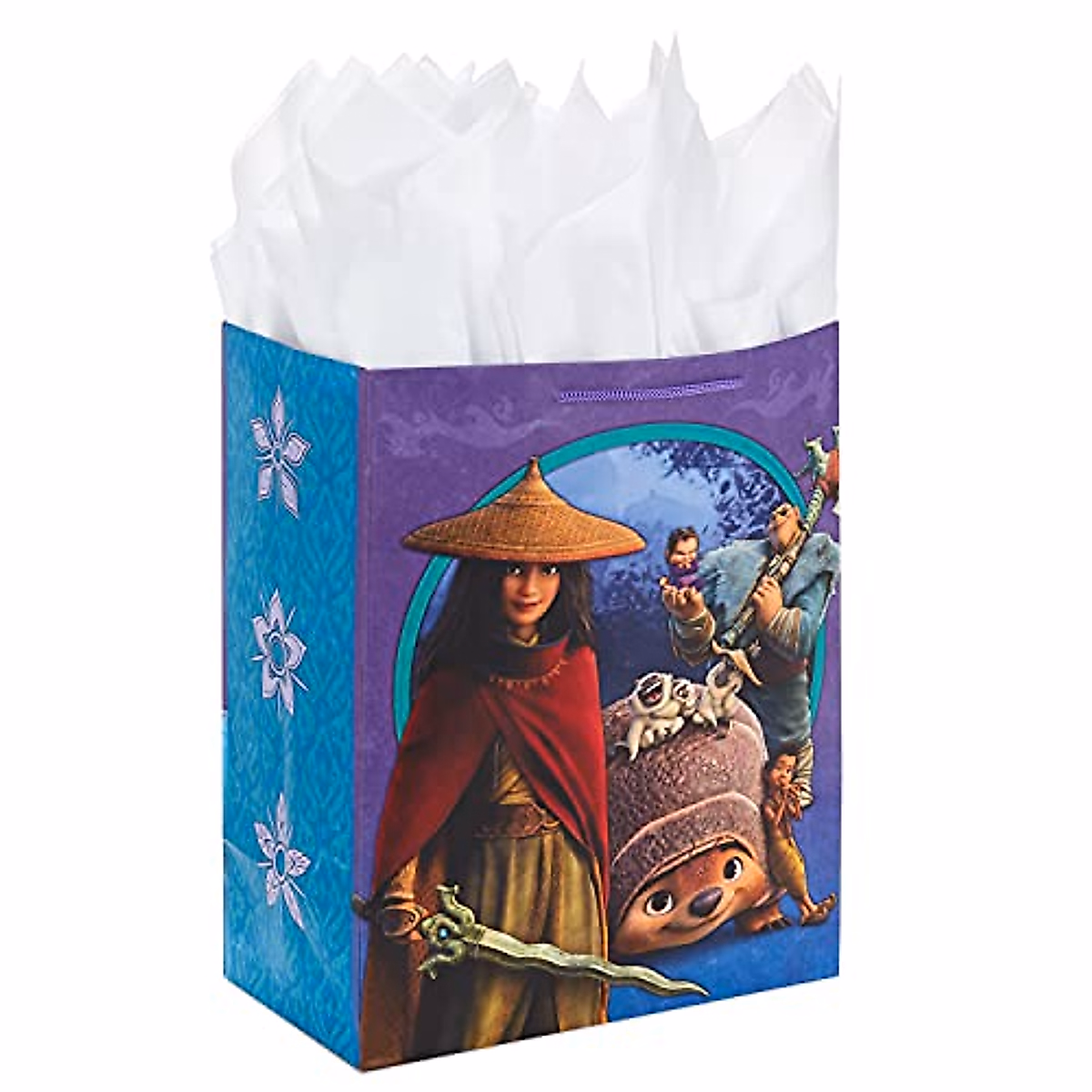 Hallmark 13" Large Gift Bag with Tissue Paper (Disney Raya and the Last Dragon) for Kids, Birthdays, Christmas