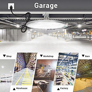 XYCN 10 Pack 250W UFO Led High Bay Light,120VAC,5000K Daylight Commercial Bay Lighting,IP66 Waterproof,41050LM,1150W MH/HPS with Plug Area Light for Warehouse/Shop/Workshop/Garage/Barn/Gym/Factory