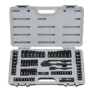 STANLEY Mechanics Tool Set, SAE, 1/4 in. & 3/8 in Drive, 69 Piece, Black Chrome (92-824)