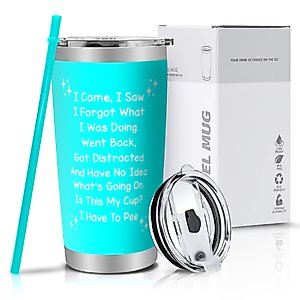 Birthday Gifts for Women/Men-I Came I Saw I Forgot Tumbler 20oz-Funny Coffee Mug,Senior Citizen Gift, Retirement Gifts,60th 70th 80th Birthday Presents for Men Women,Insulated Mug-C