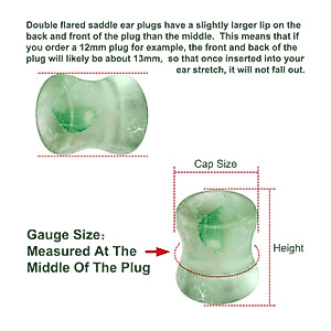 PiercingJ Acrylic Wood Mixed Stone Plugs 16 Pairs/32 Pieces Set Ear Plugs Ear Tunnels Ear Gauges Double Flared Ear Expander Stretcher Set