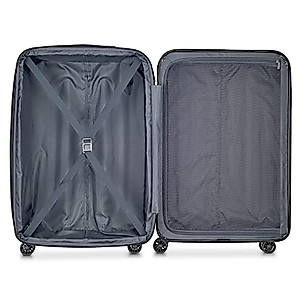 DELSEY Paris Helium Aero Hardside Expandable Luggage with Spinner Wheels, Brushed Charcoal, Checked-Medium 25 Inch