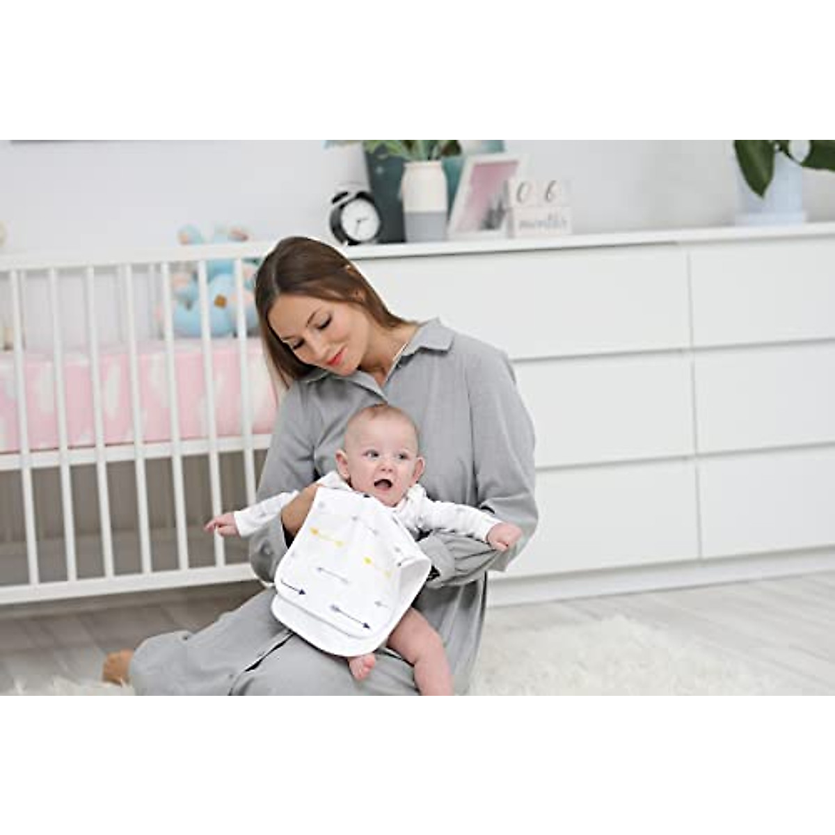 Burp Cloths for Baby Boy & Girl - Ultra Absorbent Burping Cloth Rags - Anti Shrink Unisex Burpy Clothes - Super Soft Jersey Cotton, Large 21"x10" - Thick for Newborn Cloth Diapers - 6 Pack