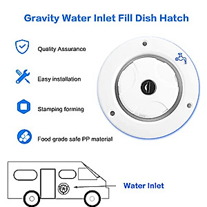 iztor Fresh Water Gravity lnlet Hatch Filler Cap for RV Tanks Caravan Camping Trailer Motorhomes Parts (White)