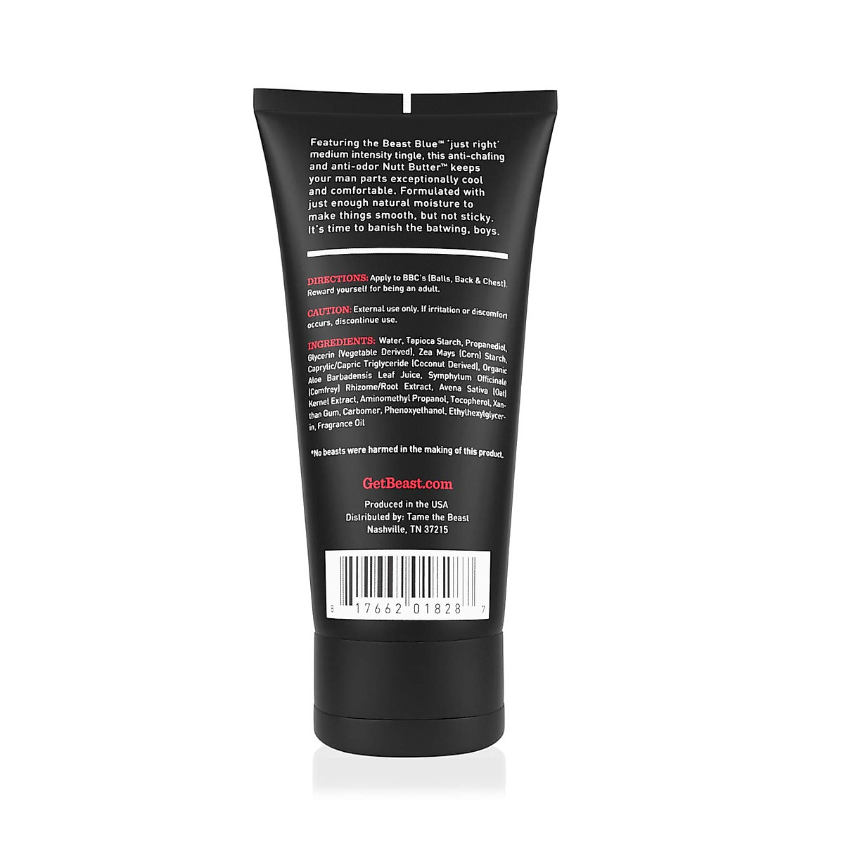 Tame the Beast Nutt Butter Blue 6oz - Talc & Aluminum Free Male Hygiene for Inner Thighs & Friction Areas - Anti Chafing Anti Odor Cooling Drying with Medium Tingle