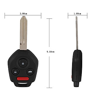 ZENITHIKE Replacement Keyless Entry for Smart Proximity Remote Key Fob 4 btn with Key Uncut Blade for Subaru Tribeca 08-10 for Subaru Legacy 08-09 for Subaru Outback CWTWBU766 X 1 Ship from USA