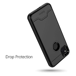 Teelevo Wallet Case for Google Pixel 4a [NOT Compatible with Pixel 4a 5G], Dual Layer Case with Card Slot Holder for Google Pixel 4a - Black