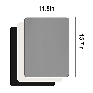 3 Pack Silicone Sheet for Crafts, Resin Jewelry Casting Molds Mat, Food Grade Silicone Placemat, Multipurpose Table Protector, Nonstick Nonskid Heat-Resistant, Black & Gray & Beige (15.7 x 11.8 inch)