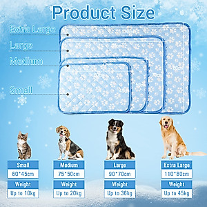 Rywell Upgrade Self-Cooling Mat for Dogs Extra Large, 44'' x 32'' - Endothermic Color Changing Arc-Chill Cooling Fiber - Washable Non-Toxic Summer Pet Outdoor Bed, Non-Slip&Foldable
