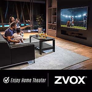 ZVOX SB500 Soundbar for TV, Home Speaker Bar Works with 50" to 90" TVs, Soundbar with Subwoofer Built-in, 6 Modes AccuVoice Dialogue Boost, Multi-Zone Audio and Hearing Technology