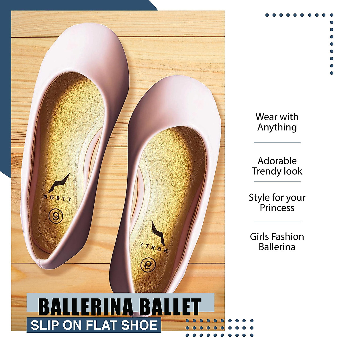 NORTY 12 Fashion Ballerina Shoes for Girls - Ballet Slippers for Toddlers and Big Kids - Dance and Ballet Flats - Runs Two Sizes Small - Red Glitter