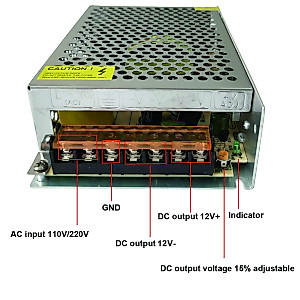 AC 110V to DC 12V 10A 120W Universal Regulated Switching Power Supply Adapter Transformer Driver Converter for LED Strip Light, CCTV Security Camera System, Computer Project