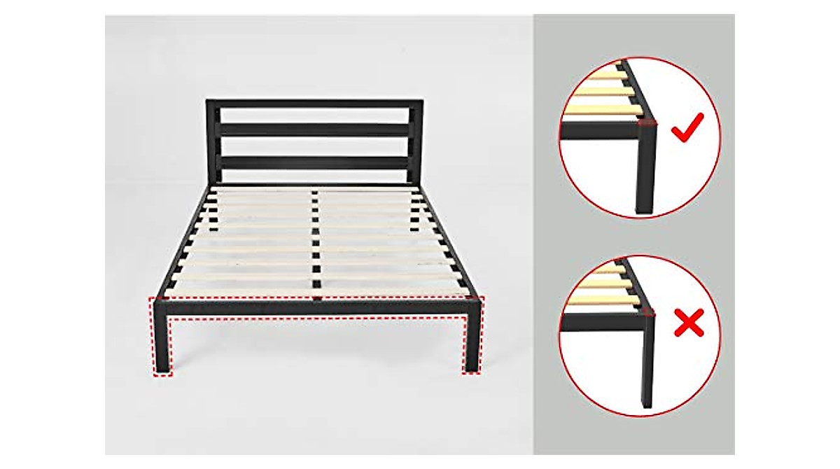 Amazon Basics Queen Metal Bed Frame with Storage - Modern Design