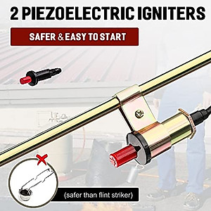 Propane Torch Weed, Seesii 500,000BTU Heavy Duty Burner Torch with 2 Electronic Igniters, Weed Burner with Control Valve and 9.8FT Hose for Garden Roofing BBQ lighter Snow Melting, Wrenches and Gloves