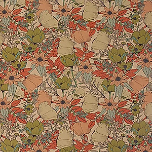 Aimyoo Kraft Floral Wrapping Paper Jumbo Roll, All Occasion Flower Gift Wrap Paper for Wedding Bridal Shower Birthday, 17 in x 60 ft