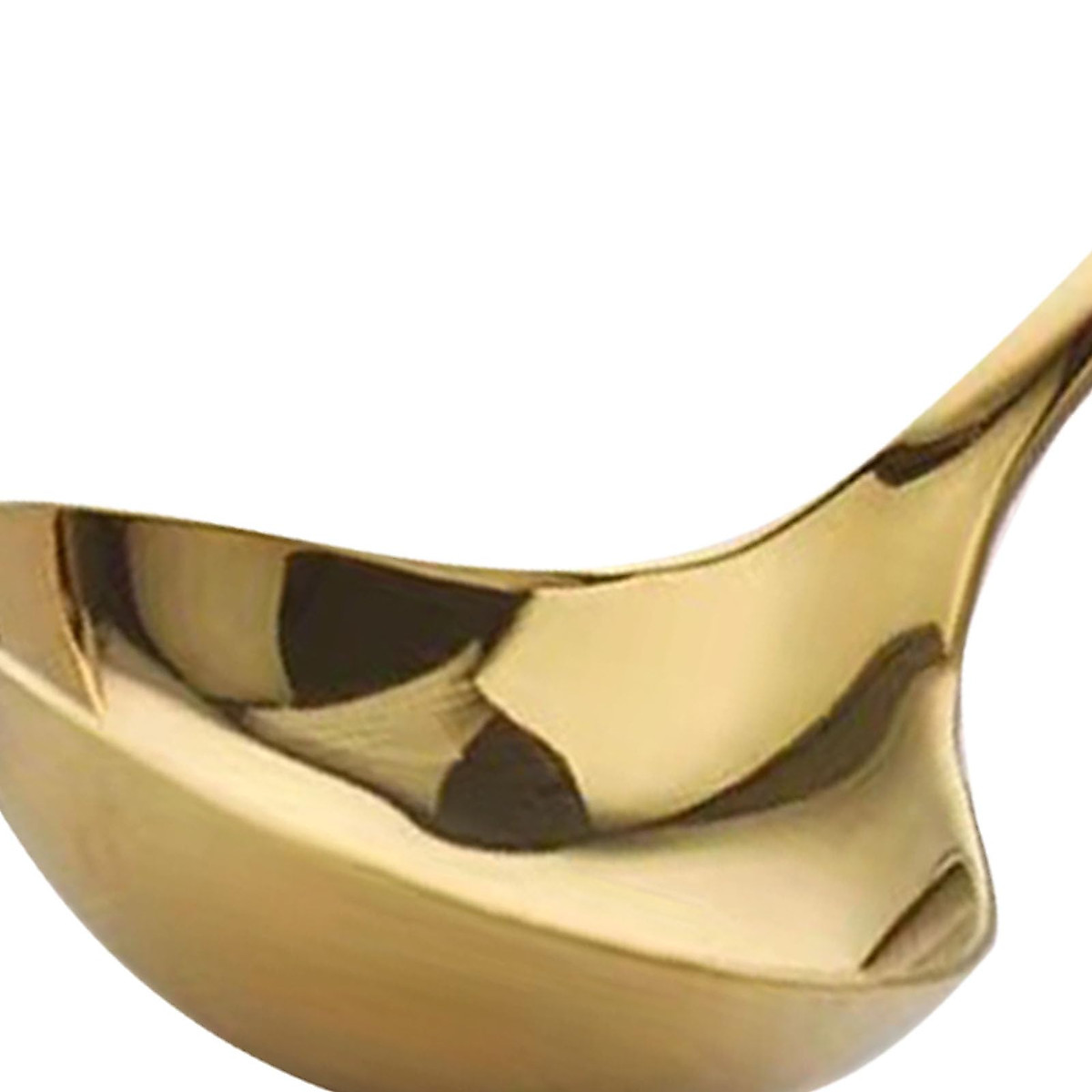 Soup Ladle, Stainless Steel Serving Spoon with Long Handle Golden Cooking Spoon for Stirring, Portioning and Serving Soups, Sauces, Batter