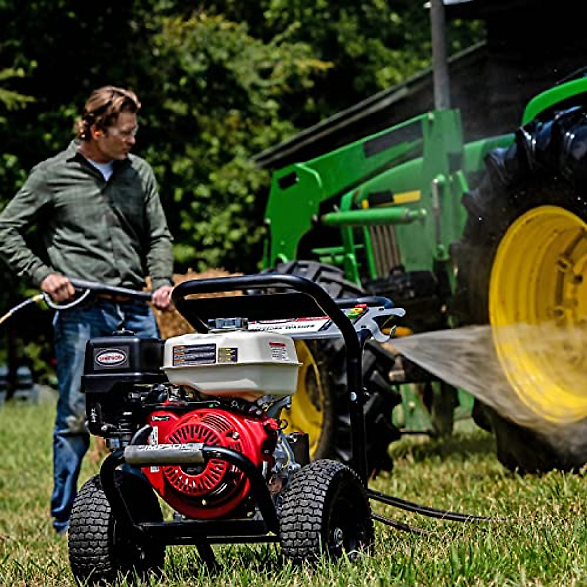 SIMPSON Cleaning PS60869 PowerShot 4000 PSI Gas Pressure Washer, 3.5 GPM AAA Triplex Pump, Honda GX270 Engine, Includes Spray Gun, Wand, 5 QC Nozzle Tips, 3/8-inch x 50-Foot Monster Hose, 49-State