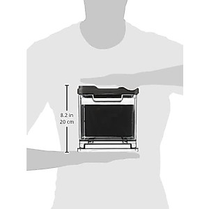 iDesign The Sarah Tanno Collection Medium Stacking Cosmetic Drawer Organizer with Lid and Divider, Smoke/Black