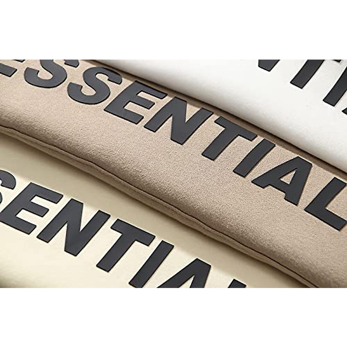 FEAR OF GOD ESSENTIALS Unisex Hoodie Hip Hop Couples Sweatshirt Pullover Printed Graphic Sportswear Tracksuit Sweater Kangaroo Pocket Small Black