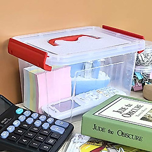 Yuright 3.5 Qt Plastic Bin with Lid, Latching Box Tote, 4 Pack