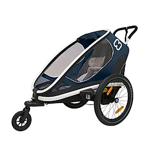 Hamax Outback One Seat Reclining Multi-Sport Child Bike Trailer + Stroller (Jogger Wheel Sold Separately) (Navy/White)