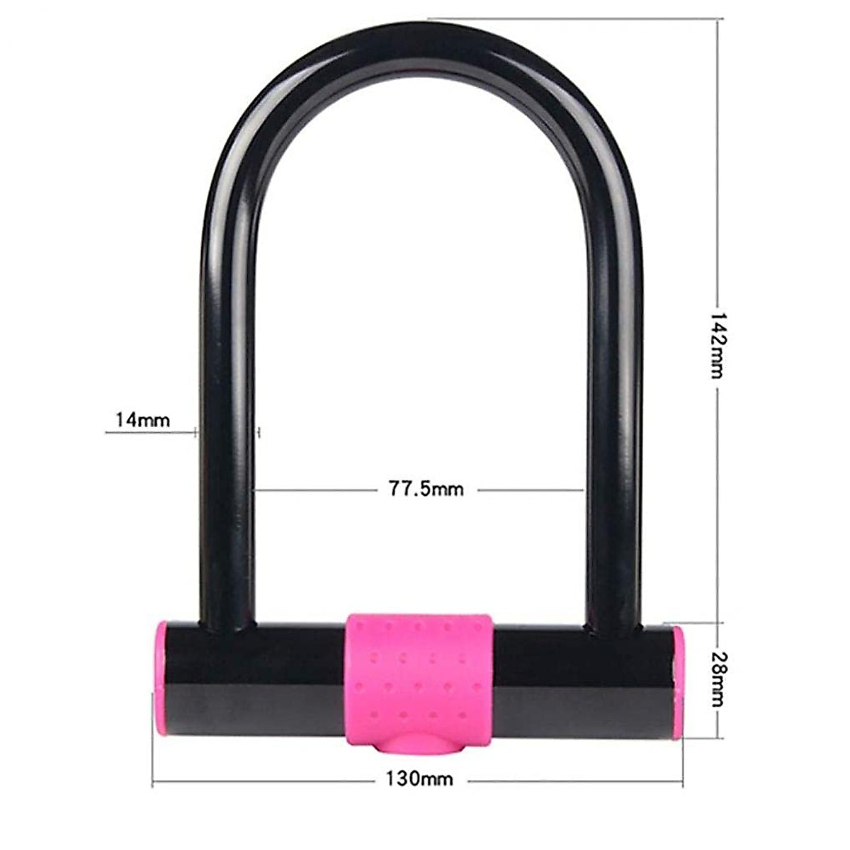 MGUOTP Cycling U-Locks Bicycle Lock Cycling Lock Cable Lock Aluminum Lock U-Lock Lock for Bike, Black, One Size (Color : Black, Size : One Size)